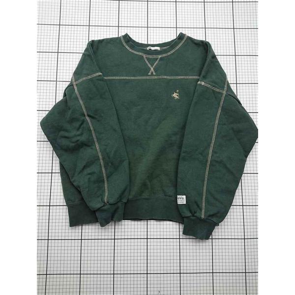 管理番号： 160316000481020260407ベースB/K付属品： 無<br>採寸はAIが1cm各の格子背景で行っております。素材： 画像参照色： ジャバ JaVa クルーネック スウェット トレーナー グリーン系 Lサ...