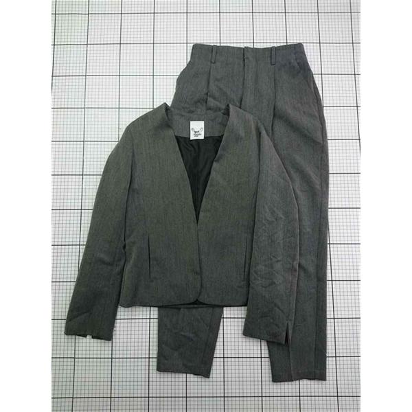 管理番号： 160316000813920260409ベースW/K付属品： 無<br>採寸はAIが1cm各の格子背景で行っております。素材： 画像参照色： que made me ク・メイド・ミー セットアップスーツ ノーカラー...