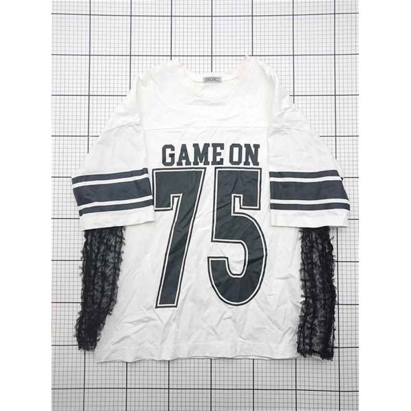 管理番号： 160323000015520260327ベースB/K付属品： 無<br>採寸はAIが1cm各の格子背景で行っております。素材： 画像参照色： ニコアンド niko and... GAME ON 75 レース切替Tシ...
