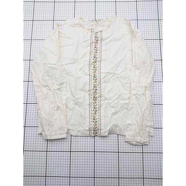 管理番号： 160323002073320260501ベースB/K付属品： 無<br>採寸はAIが1cm各の格子背景で行っております。素材： 画像参照色： エヘカソポ ehk? sopo 刺繍コットンブラウス アイボリー系 レデ...