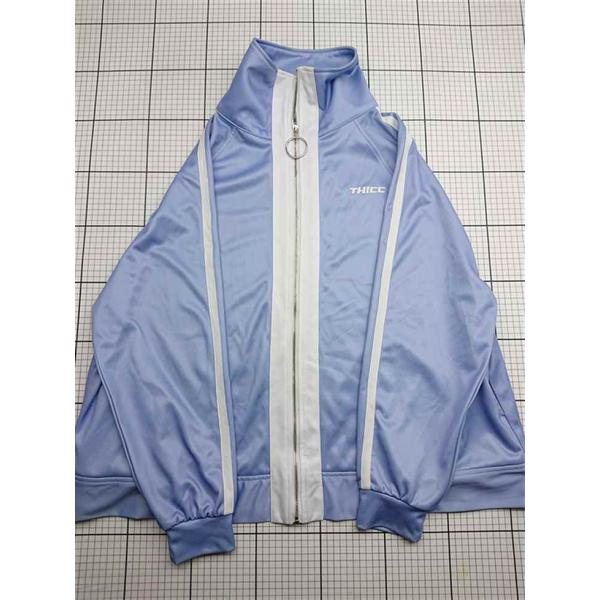 管理番号： 160323002970520260416ベースB/K付属品： 無<br>採寸はAIが1cm各の格子背景で行っております。素材： 画像参照色： シック THICC ジャージ トラックジャケット ライトブルー系 メンズ...