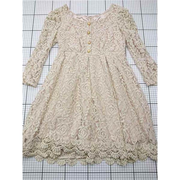 管理番号： 160323003184520260403ベースB/K付属品： 無<br>採寸はAIが1cm各の格子背景で行っております。素材： 画像参照色： La Bala ラ・バーラ 25J11-441-40 レースワンピース ...
