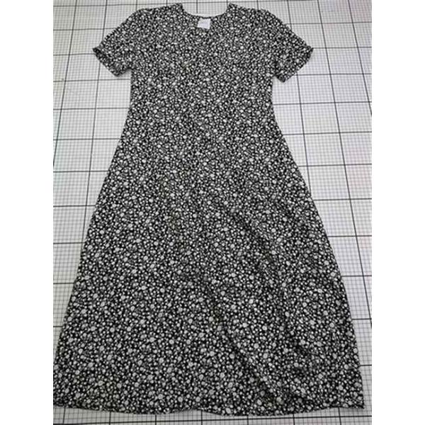 管理番号： 160403002674120260501ベースB/K付属品： 無<br>採寸はAIが1cm各の格子背景で行っております。素材： 画像参照色：  mite マイト 花柄半袖ワンピース ブラック系 レディースサイズ： ...