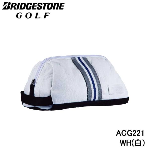 【発売日：2022年11月23日】BRIGESTONE GOLF ACG221ホワイト ラウンドポーチ【サイズ】L27×W15×H15cm【素材】合成皮革