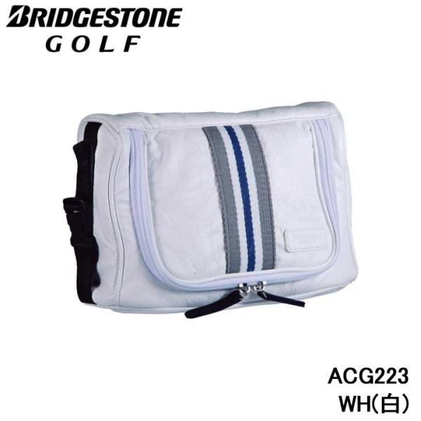 【発売日：2022年11月23日】BRIGESTONE GOLF ブリヂストンゴルフ ACG223 ホワイト ラウンドポーチ【サイズ】L25×W10×H16cm【素材】合成皮革