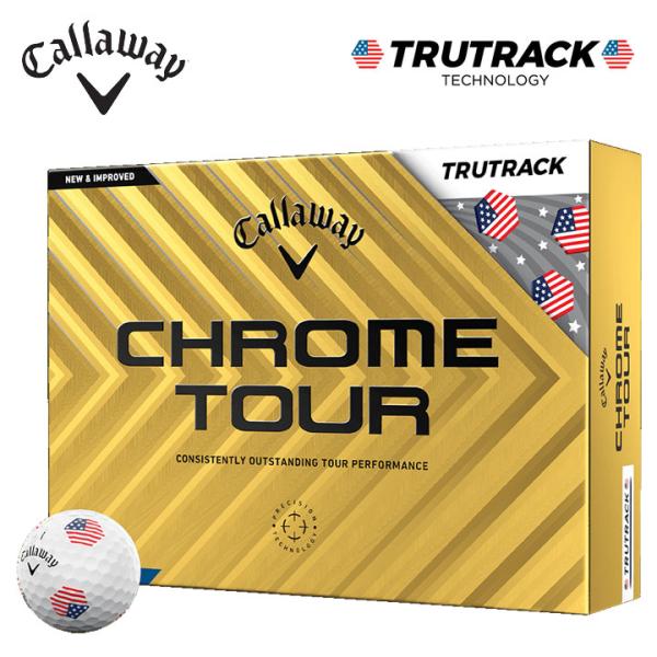 【発売日：2024年10月03日】キャロウェイ クロムツアー USA トゥルートラック ボール 1ダース（12球入り）　CHROME TOUR USA TRUTRACK Callaway【コア】ハイパー・ファストソフト・コア【中間層】デュア...
