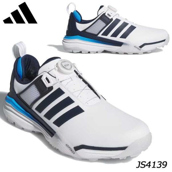 adidas GOLF アディダス OOM30 アディパワー 26 ボア スパイクレス JS4139 ホワイト/ネイビー ゴルフシューズ●ワイドフィット●BOAフィットシステム●BOA x パワーバンドの強力なホールド力●防水合成皮革アッパ...