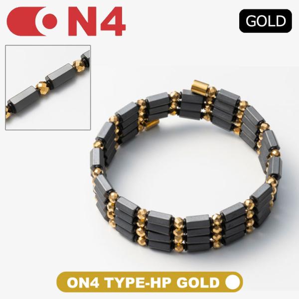 ON4 TYPE-HP GOLD 磁気ネックレス ネックレス メンズ レディース 男女兼用 医療機器 肩こり解消 軽量 スタイリッシュ軽量 スポーツPROタイプ【長さ】約66cm【重さ】約27g【磁石】ハードフェライト六角柱（4.0mm×6...
