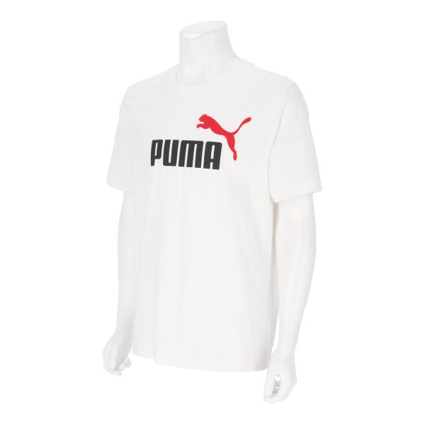 プーマ ESS 2 COLOR No. 1 Logo Tシャツ PMJ-687681-92 (92)PUMA White-red