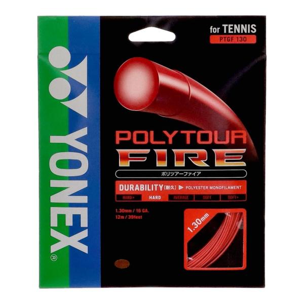 ヨネックス ポリツアーファイア130 YNX-PTGF130-001 (001)レッド 【特徴】耐久性に優れ、トッププロからの信頼も高いポリエステルストリング。世界のハードヒッターが驚愕、威力あるスピードショット。 【素材】ハイポリマーポリ...