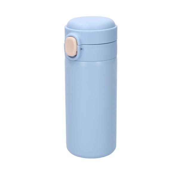 片手で楽々、ワンプッシュオープンのステンレスマグ。サイズ 177×65×77mmカラー 個装形態 箱入箱サイズ／180×70×70mm素材 ステンレス鋼・シリコン・PP備考 容量：320ml