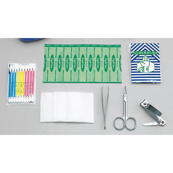 とてもコンパクトな救急セット。商品サイズ： 約115×76×30mm包装形態： 化粧箱個装サイズ：  約118×80×34mm商品単体重量：  約100gその他：  ※医療機器届出番号27Ｂ3Ｘ00138000001セット内容／機能：  セ...