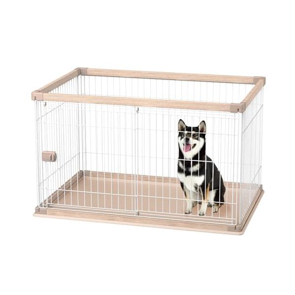 商品サイズ（cm）／外寸：幅約120.0×奥行約80.0×高さ約71.0／内寸：幅約108.5×奥行約68.5／入口寸法：幅約48.5×高さ約57.5重量：約15.75kg適合犬サイズ（目安）：小型犬、中型犬主要材質／フレーム：合成樹脂化粧...