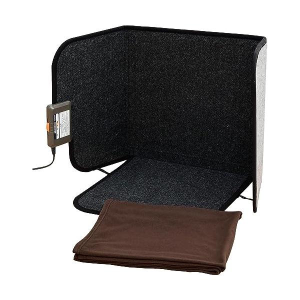 【足元をやさしくあたためる】デスクでの冷えがちな足元を暖めるのに最適なパネルヒーター。広いヒーター面で囲んで、ひざ下全体をしっかり暖めてくれます。また、付属のひざ掛けと併用すればさらにあたたたまります。【温度調節】弱?強まで無段階での温度調...