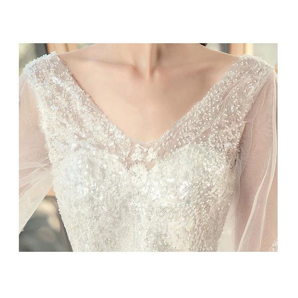 ウェディングドレス 花嫁 大きいサイズ バルーン袖 ぽっちゃり 結婚式