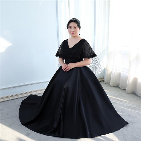 ロングドレス パーティードレス 袖あり Vネック 大きいサイズ 成人式