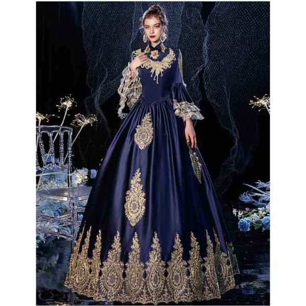 貴婦人 中世ヨーロッパ お姫様 女王様 ロングドレス カラードレス