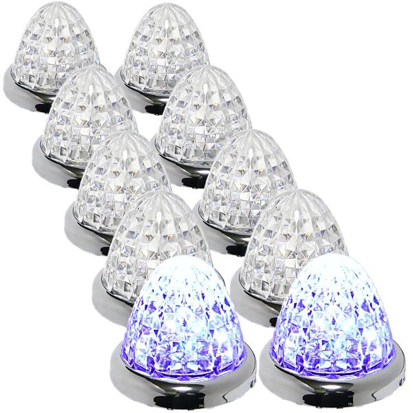 ・24V専用 16LED 8面クリスタルカット仕様 トラック用サイドマーカー・セット内容： マーカーランプ×10個 (10個セット）・LED素子数： 16LED・適合電圧： 24V　電流： 0.4A（1個） 消費電力： 10W（1個） 明る...