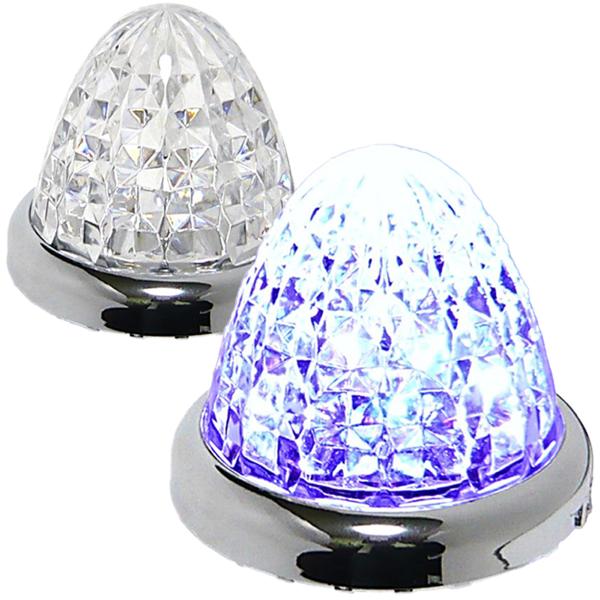 ・24V専用 16LED 8面クリスタルカット仕様 トラック用サイドマーカー・セット内容： マーカーランプ×2個 (2個セット）・LED素子数： 16LED・適合電圧： 24V　電流： 0.4A（1個） 消費電力： 10W（1個） 明るさ：...