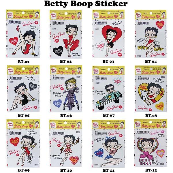 車やバイク、ヘルメットにも！大人気のキャラクター！ベティちゃんのステッカーです！車やバイク、いろんなものに貼ってオリジナリティUP！させちゃいましょ☆【サイズ】W70/H90mm【素材】】ビニール製