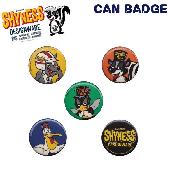 アメリカンテイストの人気シリーズ「SHYNESS（シャイネス）」キャラクター缶バッジが登場！可愛い表情のキャラクターたちがデザインされた、おしゃれでポップなバッジです。帽子・バッグ・リュック・上着などに付けて、簡単に自分流のコーデが楽しめま...