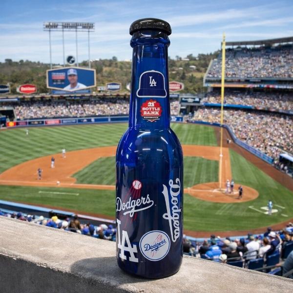 アメリカ直輸入！MLB ロサンゼルス・ドジャース（Los Angeles Dodgers）の公式ライセンスグッズ、ボトル型コインバンク（貯金箱）です。大谷翔平選手の所属チームとして人気のドジャースのチームロゴがデザインされた、アメリカらしい...
