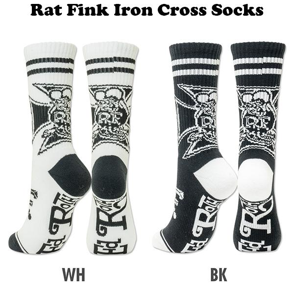 アメリカンキャラクター RAT FINK グッズIron Cross と Rat Fink がデザインされた ソックスです。足裏には、 Ed Roth のロゴも入り、足の甲には、R.F ロゴ、シューズを履いていない時だけ見える Rat Fi...