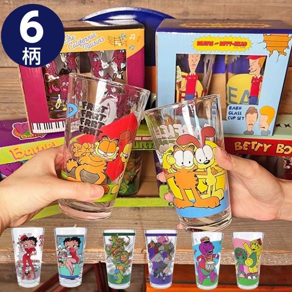 レトロ感がたまらない ペア グラスカップ2つで1つ☆ペアが可愛い『PAIR GLASS CUP』です。人気のアメキャラがポップでレトロなデザインで6柄ラインナップです。食器棚に並べてあるだけでもワクワク楽しくなってしまいます！高さもあり、普...