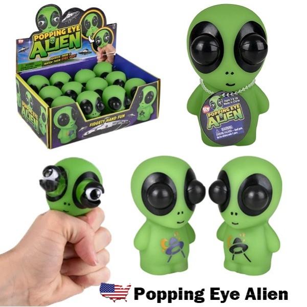アメリカ直輸入おもしろ雑貨 握ったらやみつきです。エイリアンのフィジェットトイ、ポッピング アイ エイリアンです。エイリアンを握るとマブタが開いて魅惑的な目玉が飛び出し、みんなが大笑いしちゃいますwwwなんとも愛くるしい表情で、何度も何度も...
