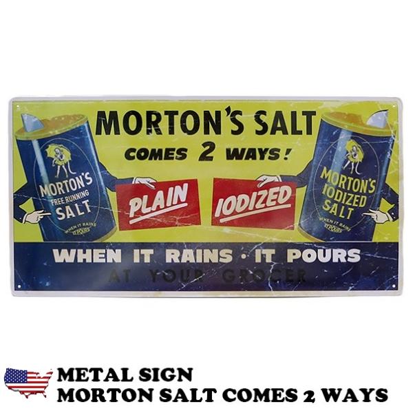 アメリカ直輸入 モートンソルトのブリキ看板【MORTON SALT / モートン・ソルト】のヴィンテージ仕様ブリキ看板♪1848 年からシカゴを拠点とするモートン・ソルトは、アメリカ全土の家庭や様々な分野の企業で使われており、北米を代表する...