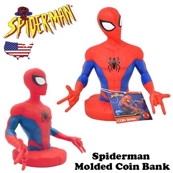 アメリカ直輸入！スパイダーマン の存在感抜群コインバンク（貯金箱）が登場！Marvel を代表するヒーローのバストアップを大胆に立体化赤×青のスーツ、胸元のスパイダーロゴ、ウェブを放つポーズまで細部までリアルに再現されています。フィギュアと...