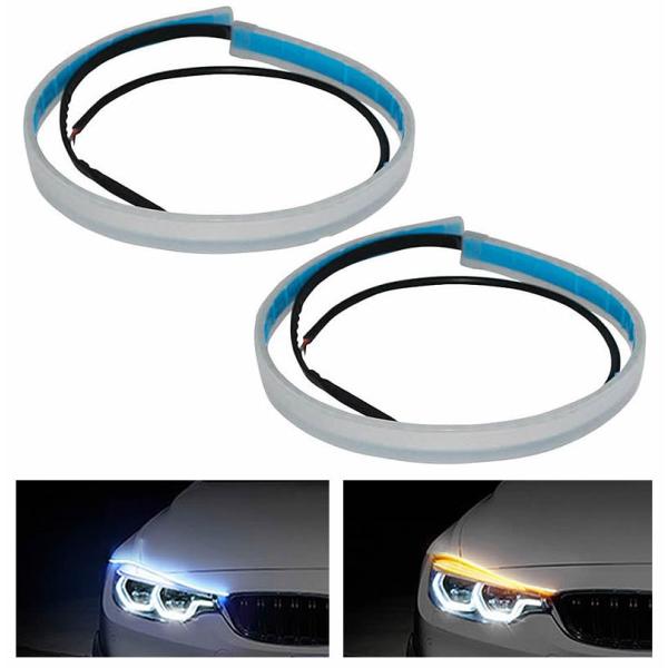 汎用 LEDシリコンチューブライト シーケンシャルウインカー！シリコンタイプ直線、湾曲、L字部分など自由自在！【配線について】・赤：ACC電源（プラス）・黒：バッテリマイナス・黄：ウインカーのプラスライト色・常時点灯の場合：アイスブルー・合...