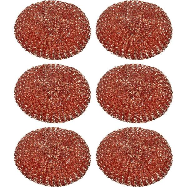 ※多くのお客様に可能な限り最短で配送するためにも、置き配での配送にご理解・ご了承願います。【商品名】　富士商 たわし 銅 キッチンスポンジ 6個入 直径9×厚さ2cm 雑菌の繁殖を防止 頑固な汚れに 純銅タワシ F4389 【商品説明】　・...