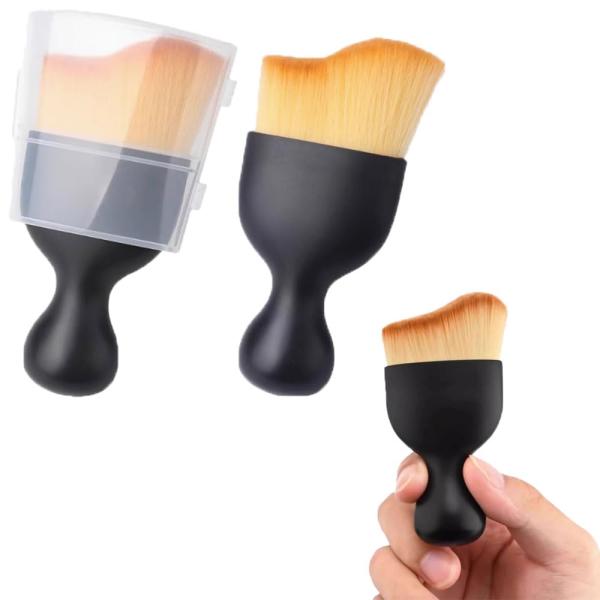 ※多くのお客様に可能な限り最短で配送するためにも、置き配での配送にご理解・ご了承願います。【商品名】　キーボード 掃除 ブラック 2個入り 時短ケース付きホコリ取り pc 掃除 埃取り ハンディ デスククリーナー 除電ハケ 車掃除グッズ 隙...