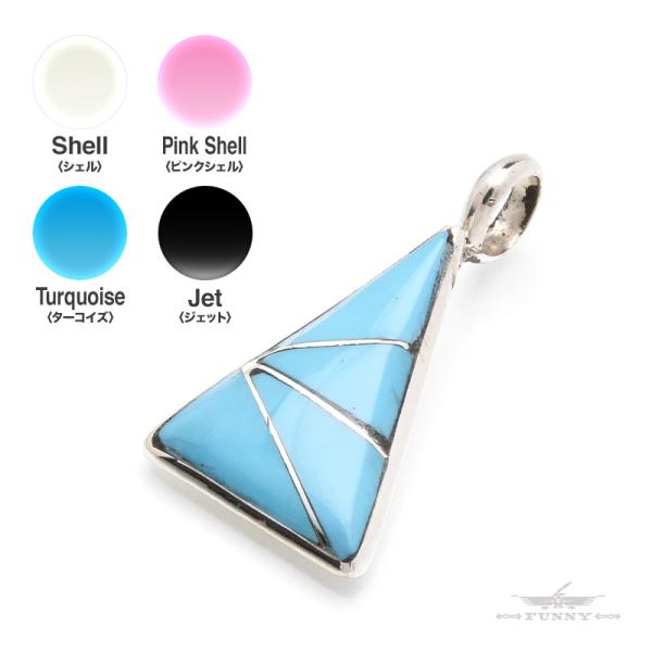 【部族】ZUNI（ズニ）【作者】Evelyn Mahkee【品名】PENDANT（ペンダント）【素材】スターリングシルバー【石】ターコイズシェルピンクシェルジェット【サイズ】A.横幅：13mmB.縦幅：18mmC.全長：25mmD.厚み：3...