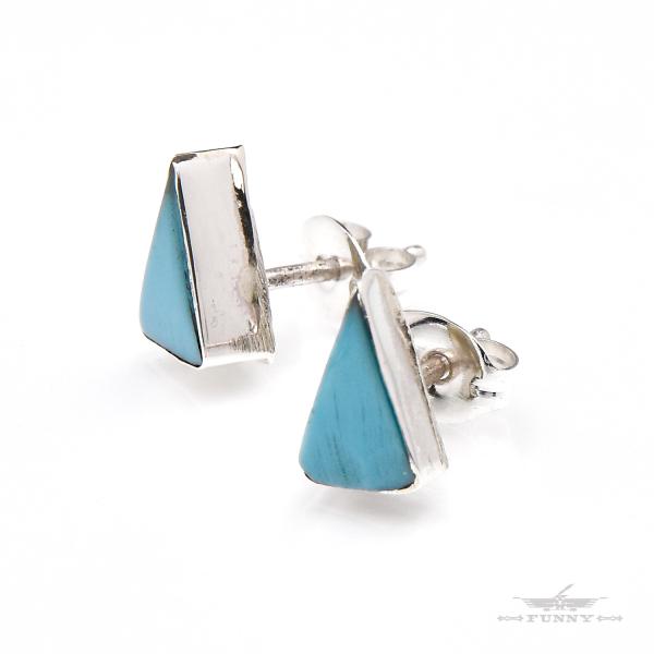 【部族】ZUNI（ズニ）【作者】Celena Rosetta【品名】EARRINGS（イヤリング［ピアス］）【素材】スターリングシルバー【石】ターコイズ【サイズ】約 W5mm×H9mm【商品説明】本製品は、ズニ族であるCelena Rose...