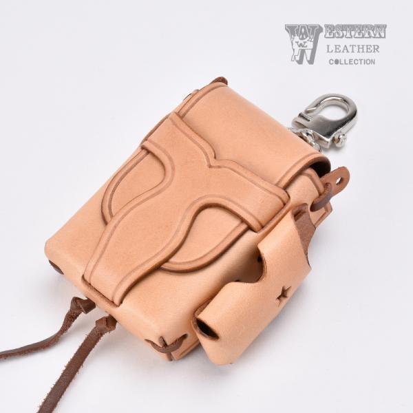 【ブランド名】WESTERN LEATHER（ウエスタンレザー）【品名】CIGARETTE ＆ LIGHTER CASE （シガレット ＆ ライター ケース ）【素材／カラー】TAN 本体：牛皮革／タン レース：牛皮革／ミディアムブラウン【...