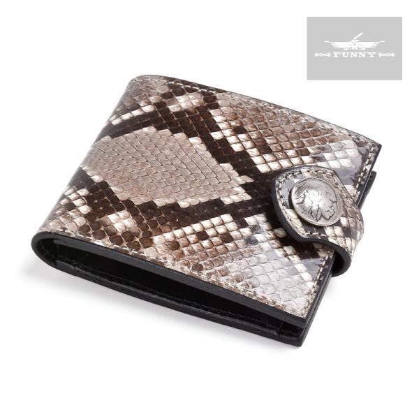 【ブランド名】FUNNY ORIGINAL（ファニー オリジナル）【品名】COIN HEAD BILLFOLD NORMAL FLAP （コインヘッドビルフォード ノーマルフラップ）【素材】外装：ダイヤモンドパイソン（ヘビ革）内装：牛皮革【...