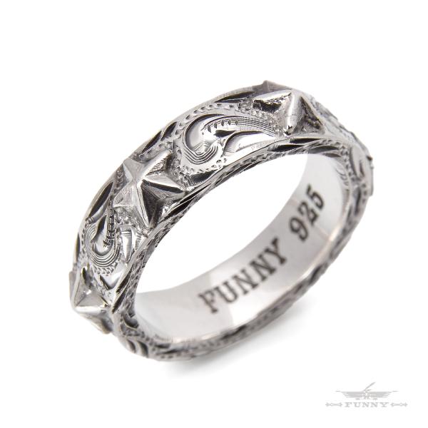 【ブランド名】FUNNY ORIGINAL(ファニー オリジナル)【品名】6 STARS RING（6スターリング）【素材】スターリングシルバー【サイズ】8号〜27号幅：6mm【商品説明】本製品は肉厚のシルバーを使用することで表面はもちろん...