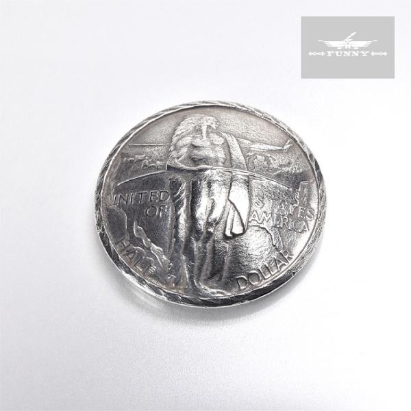【ブランド名】FUNNY ORIGINAL（ファニー オリジナル）【品名】OREGON TRAIL MEMORIAL HALF DOLLAR REPLICA CONCHO "REVERSE"／SCREW【素材】ブラス（純銀メッキ／イブシ仕上...