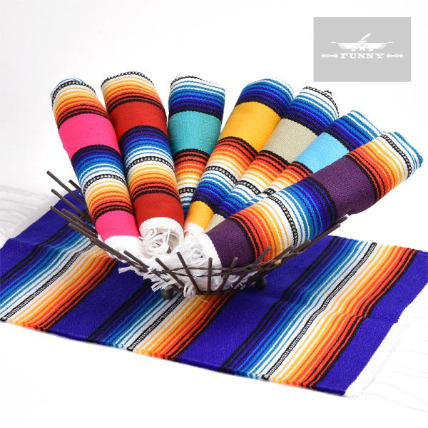 【ブランド名】El Paso Saddleblanket （エルパソ・サドルブランケット）【品名】サラッペテーブルマット【素材】アクリル70％ポリエステル30％【サイズ】約W48cm×約H33cm ※フリンジ除くフリンジ長さ：約6cm【商品...