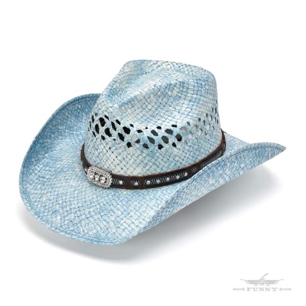 【メーカー名】BULLHIDE HATS（ブルハイドハット）【品名】STRAW HAT（ストローハット）【品番】#2841／WILD AND BLUE【素材】TOYO STRAW【サイズ】高さ：約11cmつば：約8.5cm頭囲：M／約56〜...