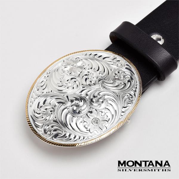 【ブランド名】MONTANA SILVERSMITHS（モンタナ・シルバースミス）【品名】Petite Two-Tone Engraved Buckle／#5007NF【素材】真鍮（シルバー＆ゴールドメッキ）【サイズ】本体：W75 × H6...