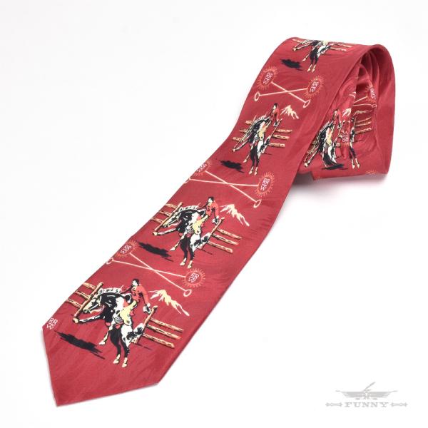 【ブランド名】Rockmount Ranch Wear（ロックマウント・ランチ・ウェア）【品名】Broncs &amp; Brands Red Western Silk Tie【素材】シルク100％【サイズ】大剣幅：約9cm長さ：約147c...