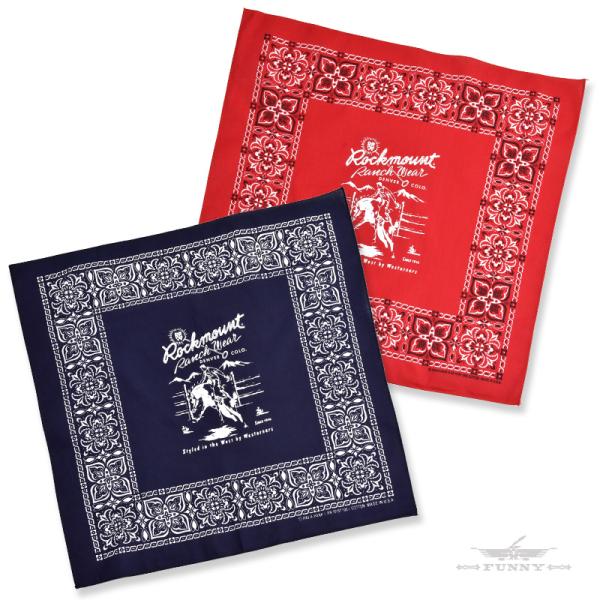 【ブランド名】Rockmount Ranch Wear（ロックマウント・ランチ・ウェア）【品名】Rockmount Bronc Western Cotton Bandana【素材】コットン100％【サイズ】約54cm×54cm ※若干の個体...