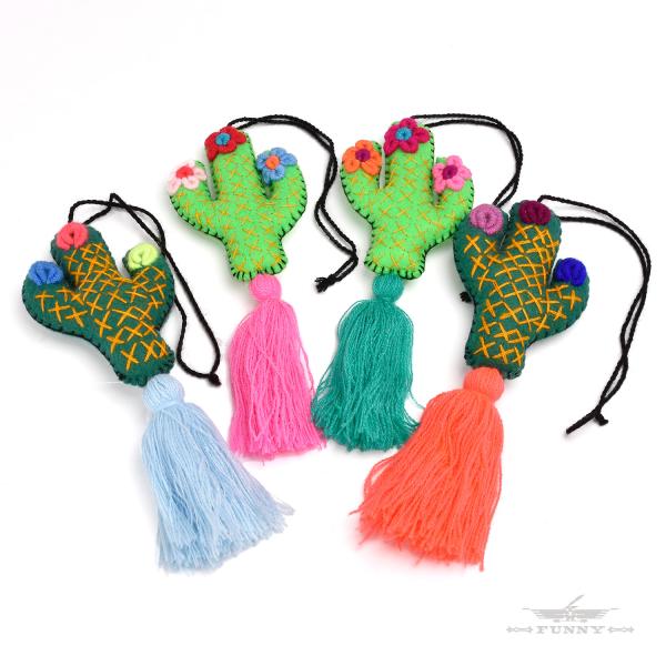 【品名】CHIAPAS DOLL CUCTUS FRINGE CHARM（チアパスドール サボテンフリンジチャーム）【サイズ】全長：約20cm（吊り紐を含まない）※手作りのため個体差が生じます。
