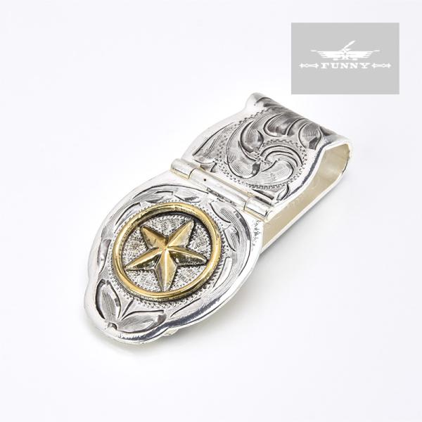 【ブランド名】Austin Accent（オースティン アクセント）【品名】Money Clip Foldover Motif ／MC-02ST【素材】ジャーマンシルバー／シルバープレート【サイズ】本体：W30 × H60（mm）