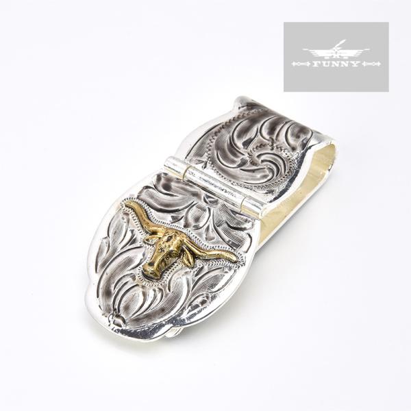 【ブランド名】Austin Accent（オースティン アクセント）【品名】Money Clip Foldover Motif ／MC-02P【素材】ジャーマンシルバー／シルバープレート【サイズ】本体：W30 × H61（mm）