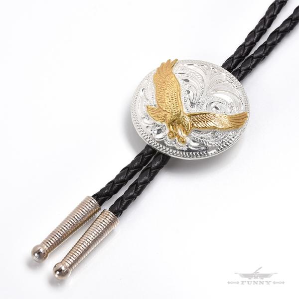 【ブランド名】Austin Accent（オースティン アクセント）【品名/品番】Bolo Round Engraved w/ Eagle／AC83L【素材】ジャーマンシルバー／シルバープレート人工皮革【サイズ】本体：W38 × H38（m...
