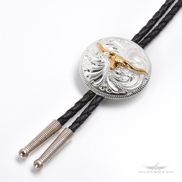 【ブランド名】Austin Accent（オースティン アクセント）【品名/品番】Bolo Round Engraved w/ Longhorn／AC83P【素材】ジャーマンシルバー／シルバープレート人工皮革【サイズ】本体：W38 × H3...